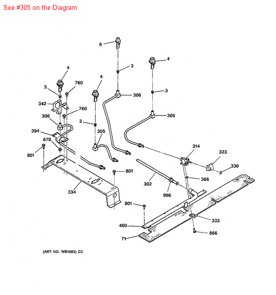 GE TUBE ASSY-RT FRT - Part# WB28K5074 | Appliance Parts - PartsIPS