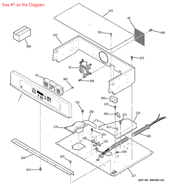 GE CONTROL PANEL ASM - Part# WB36T10550 | Appliance Parts - PartsIPS