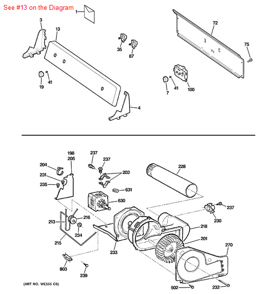 GE General Electric RCA Hotpoint Sears Kenmore Clothes Dryer Backsplash ...