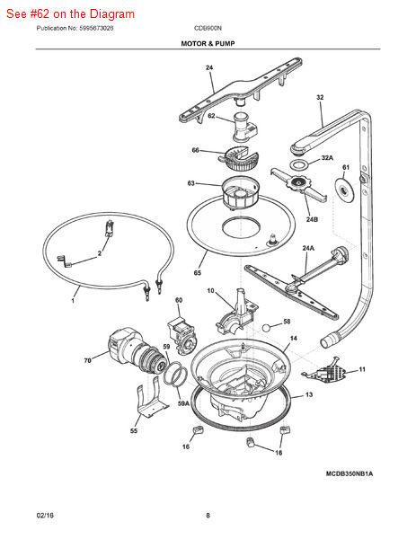 Frigidaire P1-SUPPORT-SPRAY ARM - Part# 154294101 | Appliance Parts ...