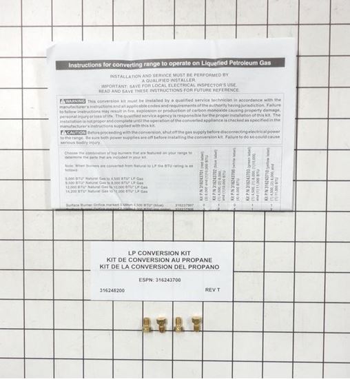 Frigidaire LP CONVERSION KIT - Part# 316243700 | Appliance Parts - PartsIPS