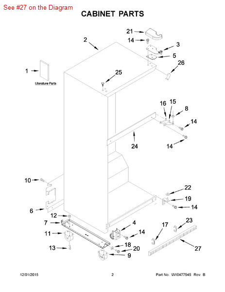 Whirlpool GRILLE - Part# 2254388 | Appliance Parts - PartsIPS